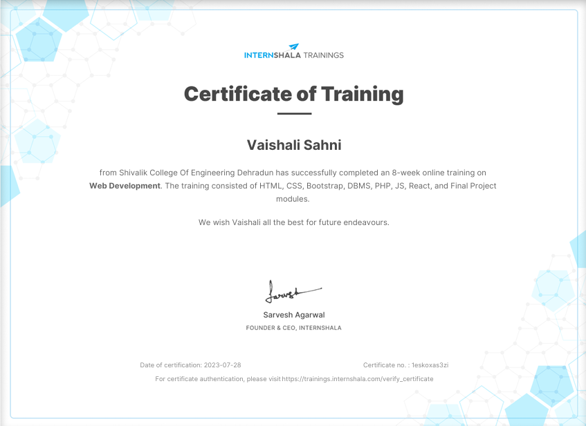 Vaishali Sahni | Portfolio